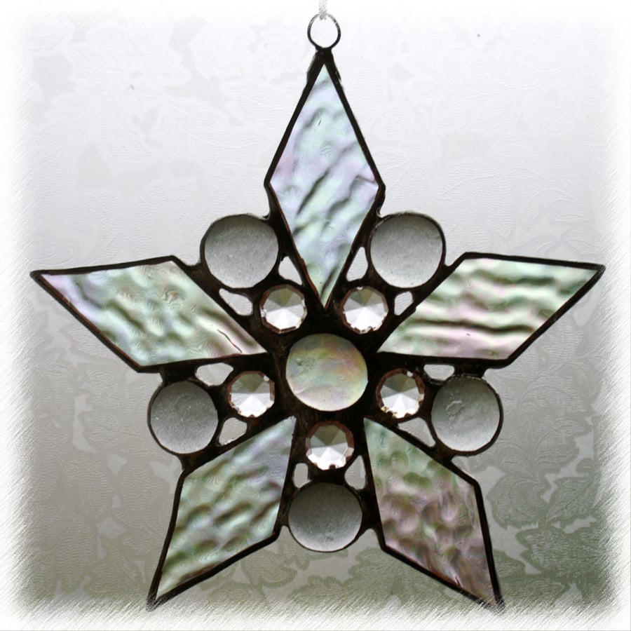 Diamond Star Stained Glass Suncatcher - Folksy