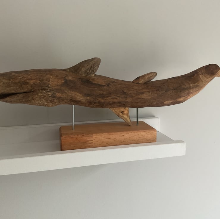 Driftwood Shark Dinosaur Sculpture - Folksy