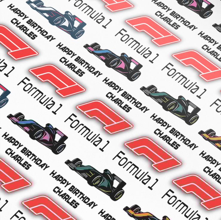 Personalised Formula 1 race car wrapping paper - Folksy