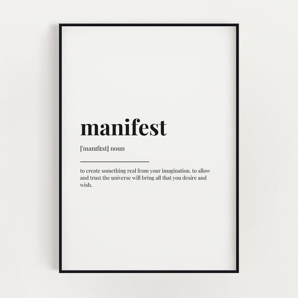 Manifest Definition Print - Folksy
