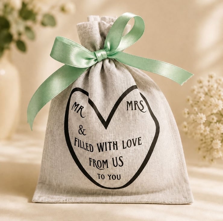 hand made wedding Favour bags or thank you bags - Folksy