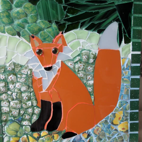 Mosaic Fox in a wood - Folksy