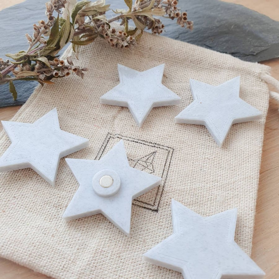 MARBLE EFFECT STAR fridge magnets set of 5 Magn... - Folksy