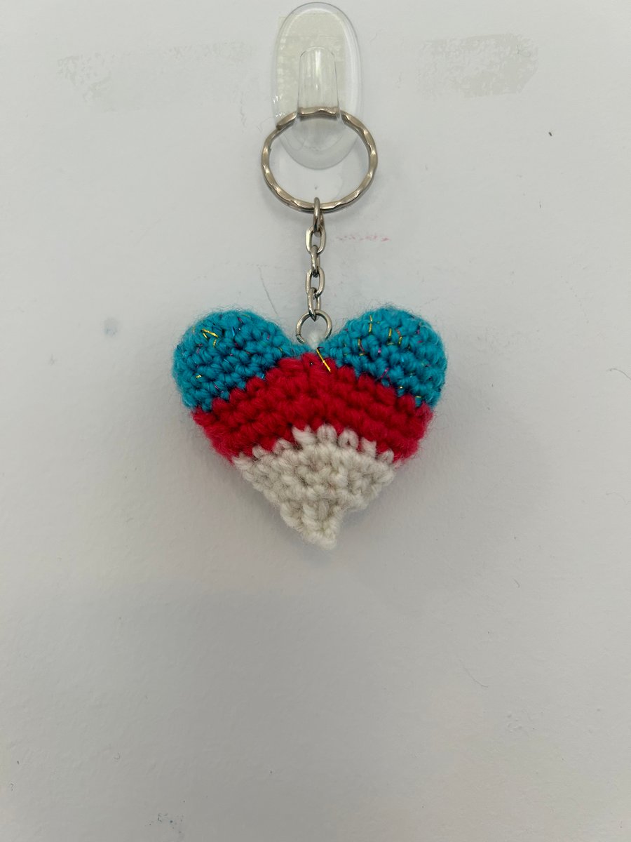 Trans Pride Heart Keyring - Folksy