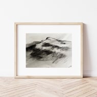 Peak District Art: Moorland landscape, ORIGINAL... - Folksy