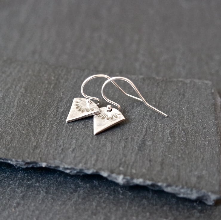 Fine Silver Earrings - Heirloom Collection tria... - Folksy