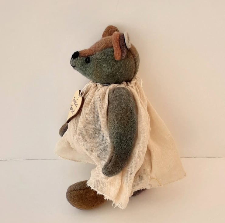 SOLD all hand embroidered artist bear, OOAK han... - Folksy