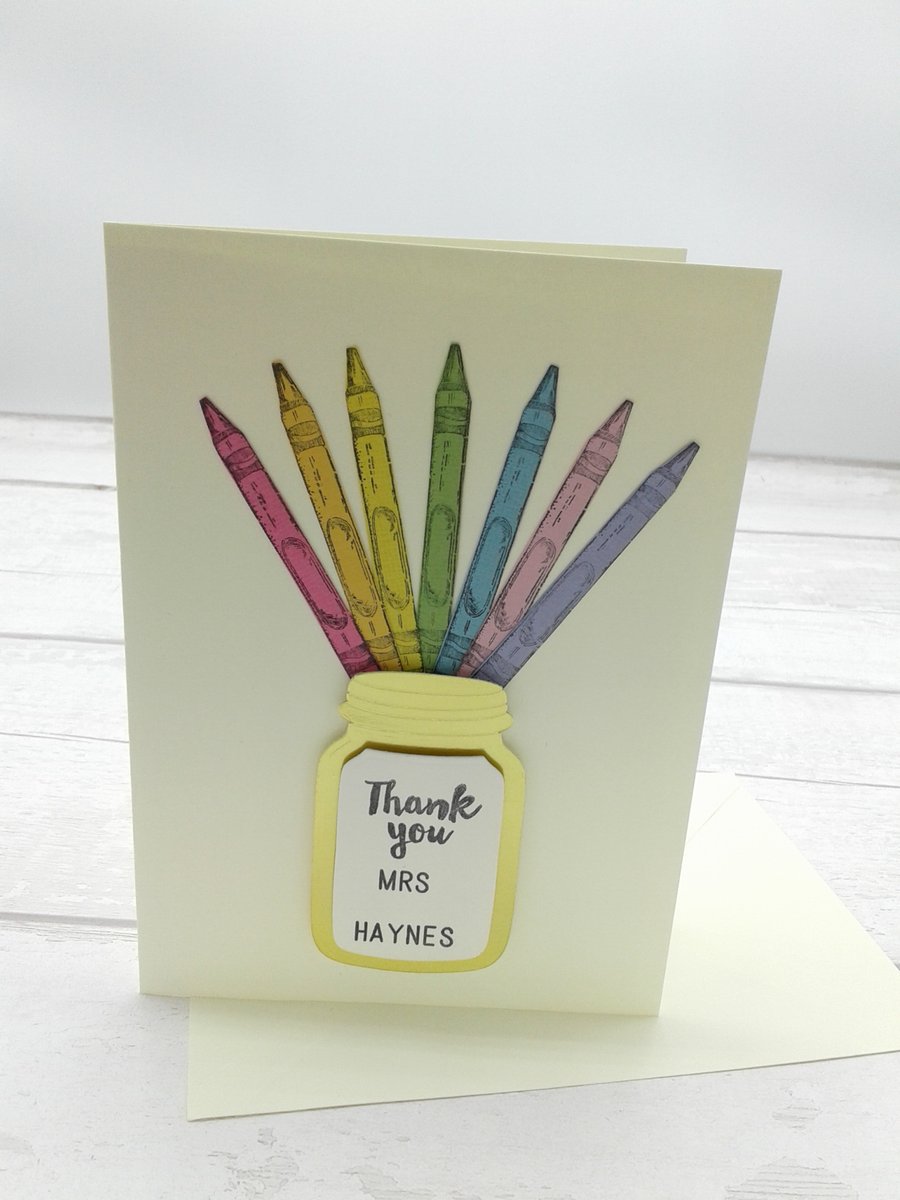 Thank you teacher card. Personalised. Teaching ... - Folksy