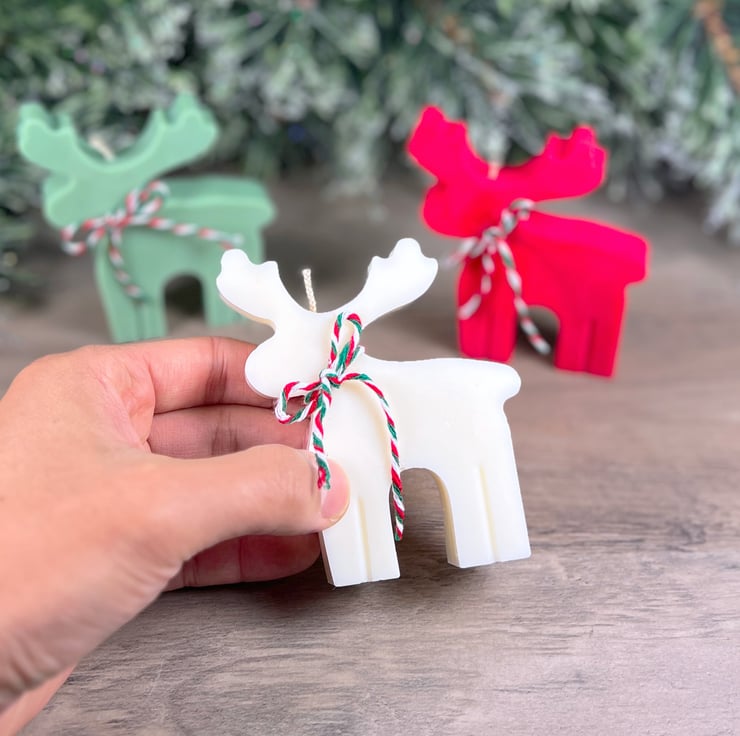 Christmas Reindeer Candle - Rudolph Christmas D... - Folksy