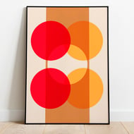 Retro Shapes Art Print, Sixties Seventies Abstr... - Folksy