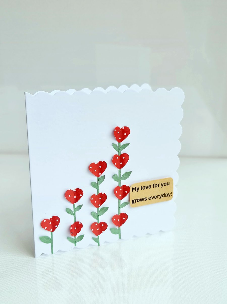 Handmade Valentine, Engagement, Anniversary Card - Folksy