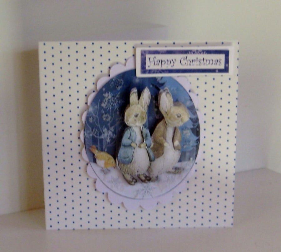 Peter Rabbit Christmas Card - Folksy