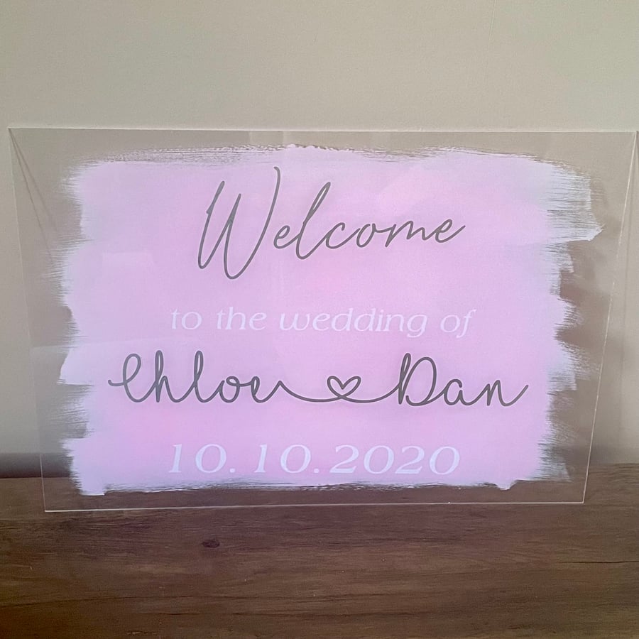 Welcome to the Wedding Personalised Perspex Sig... - Folksy