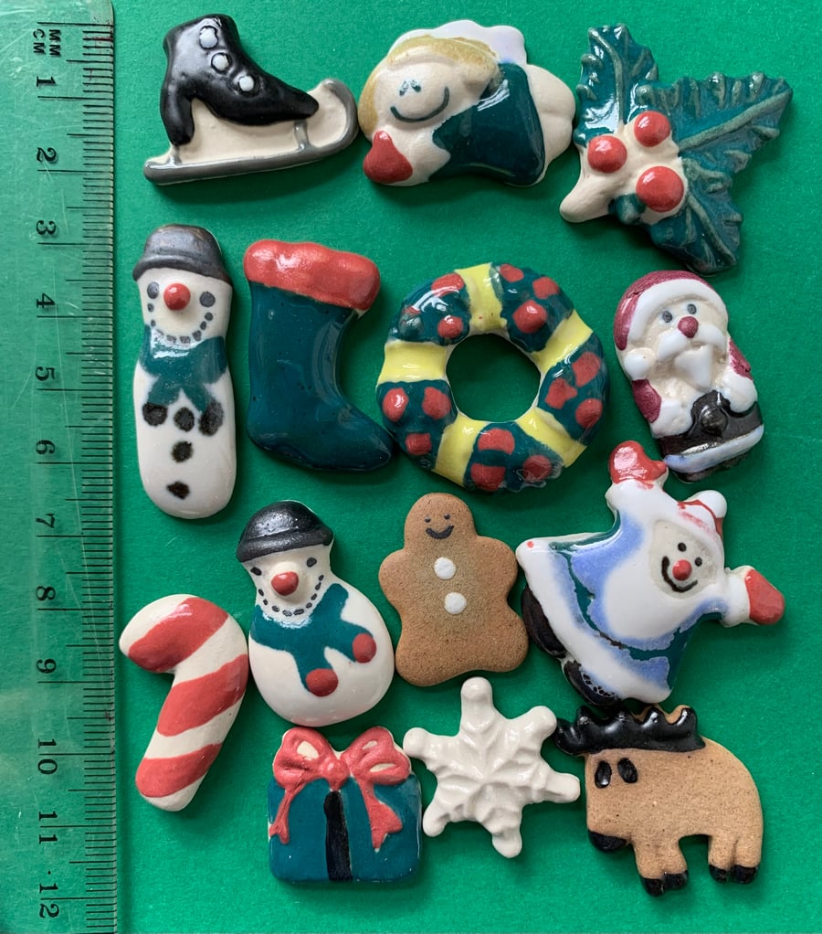 5 Handmade and Painted Christmas Craft Pieces, ... - Folksy