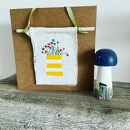 Cornishware Inspired Card Decoration - Folksy