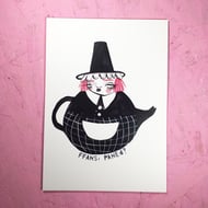 Ffansi Paned?- Welsh Lady Poster Print availabl... - Folksy