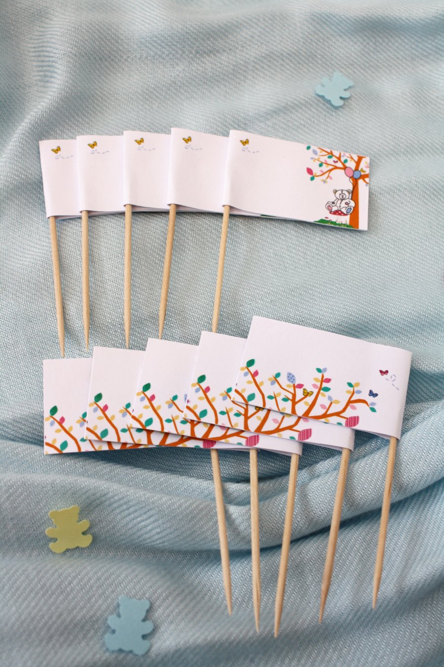 ‘Teddy Tree’ Food Flags - Folksy