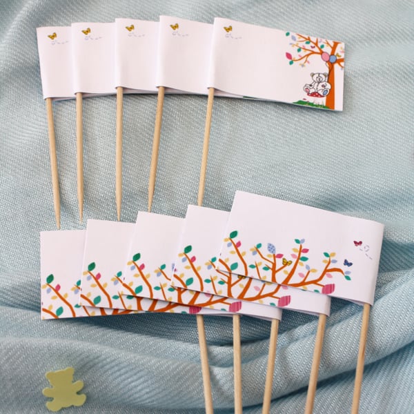 ‘Teddy Tree’ Food Flags - Folksy