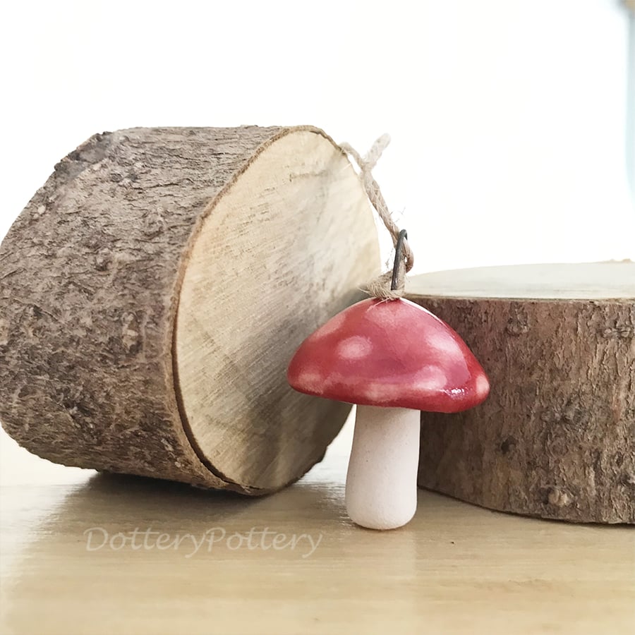 Ceramic toadstool decoration small - Folksy