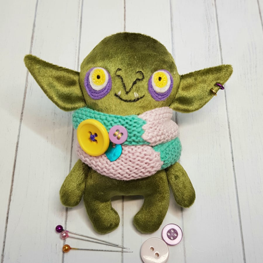 Goblin With Yellow Eyes - Folksy
