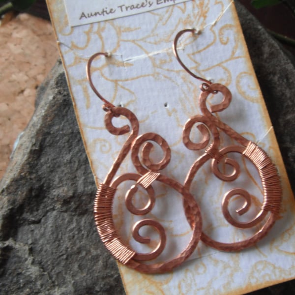 Vintage Style Double Coil Wire Wrapped Copper E... - Folksy
