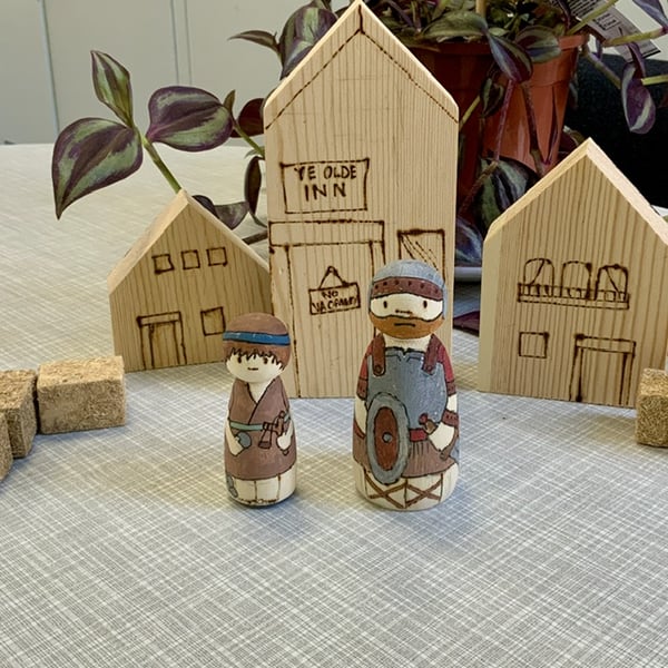 David and Goliath peg dolls for Godly play - Folksy