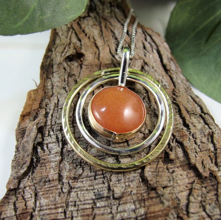 Fidget Necklace, Sterling Silver & Brass Ci... - Folksy