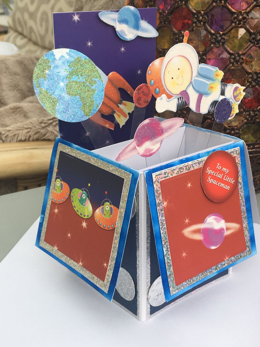 Little Spaceman pop-up birthday card - Folksy