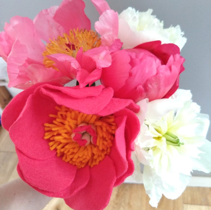 Felt Peony - Folksy