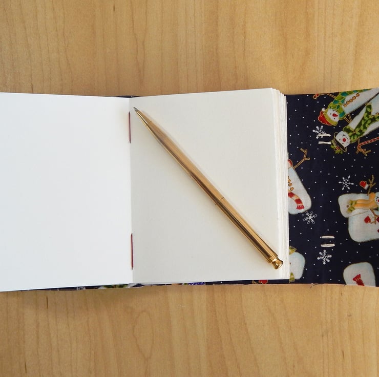 White Leather Snowman journal Notebook. Snowmen... - Folksy