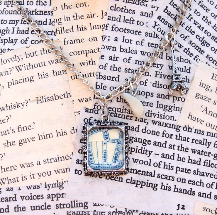 Silver Charm Paris Map Eiffel Tower Necklace - Folksy