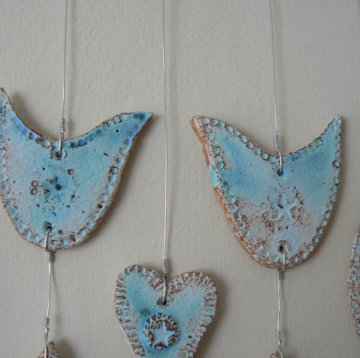 Birds and Leaves Ceramic Wall Hanging - Folksy