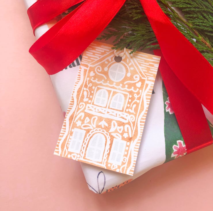 Gingerbread House Christmas Gift Tags Pack of 5... - Folksy