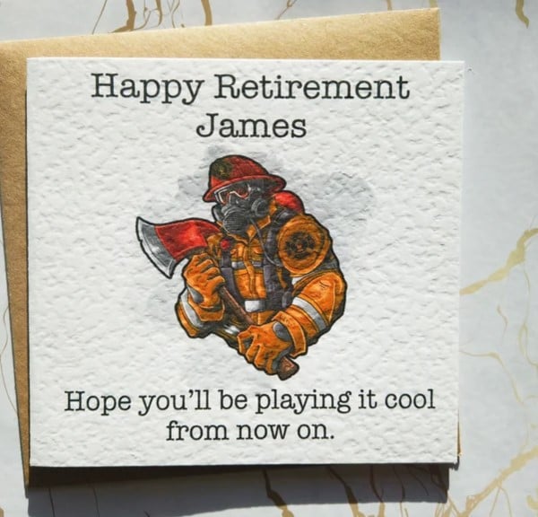 Fire Fighter Retirement Card Personalised , Fir... - Folksy