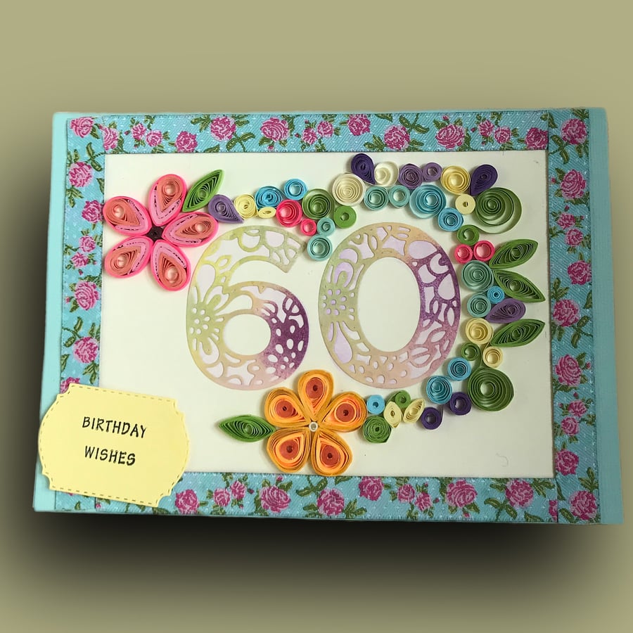 Quilling 60th Birthday Card - Folksy