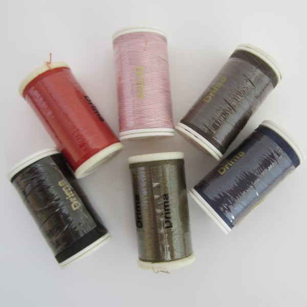 6 Reels of Coat's Drima Sewing Thread. - Folksy