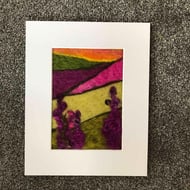 Needle felted-landscape-sunset-countryside-pict... - Folksy