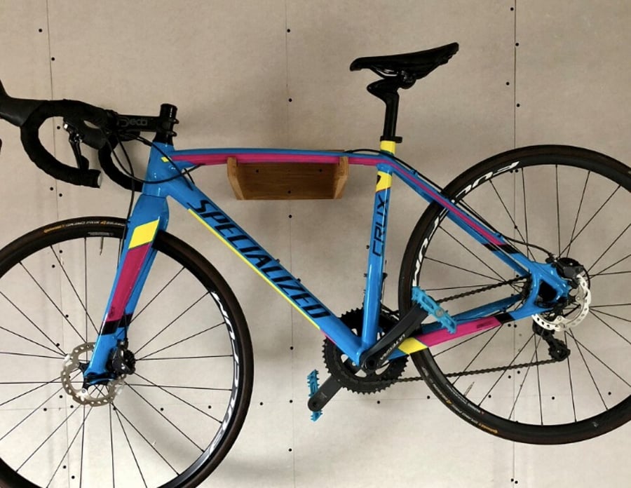 Solid Oak Bike Wall Mount . Bicycle Rack - Folksy