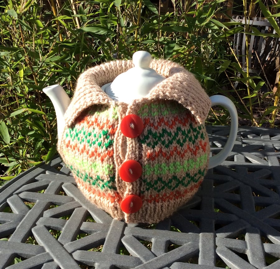 Fair isle tea cosy - Folksy