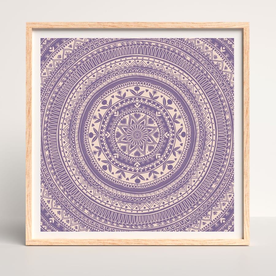 16"x16" poster print - Mandala - Folksy