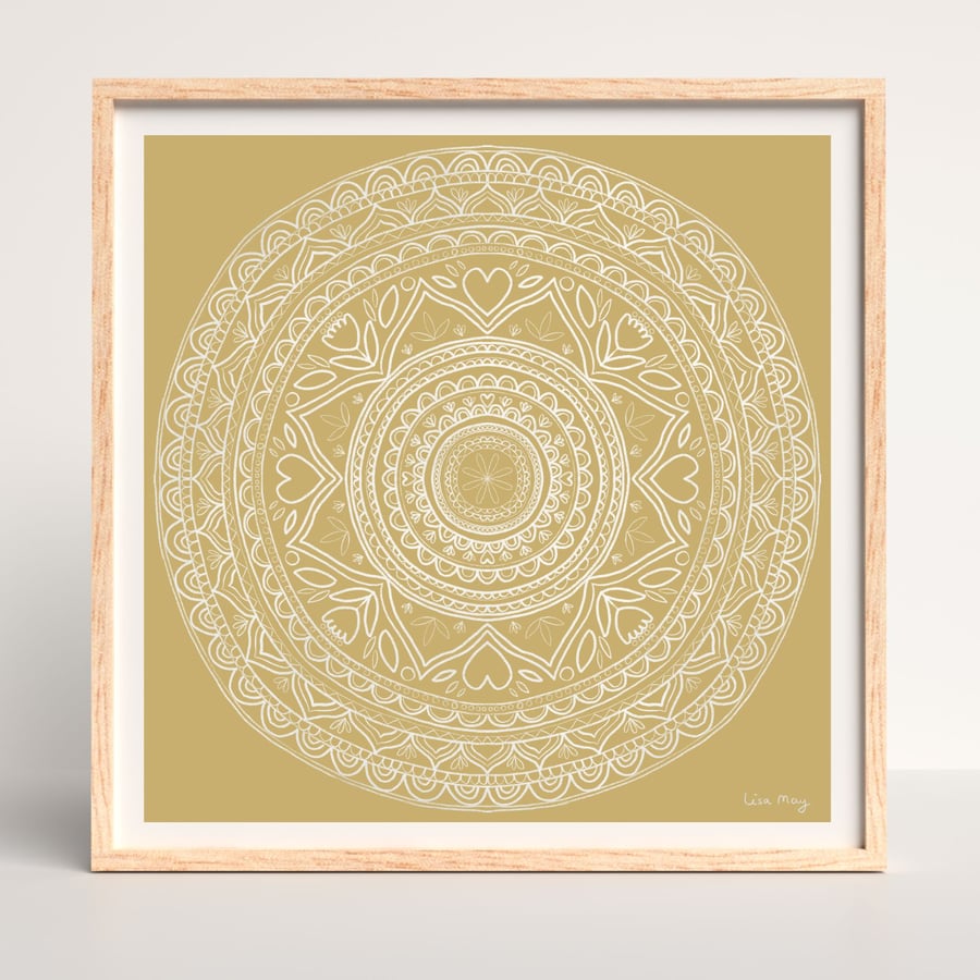 16"x16" poster print - Mandala - Folksy