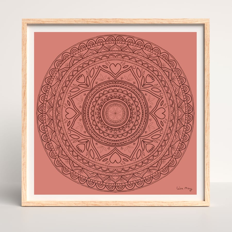 16"x16" poster print - Mandala - Folksy