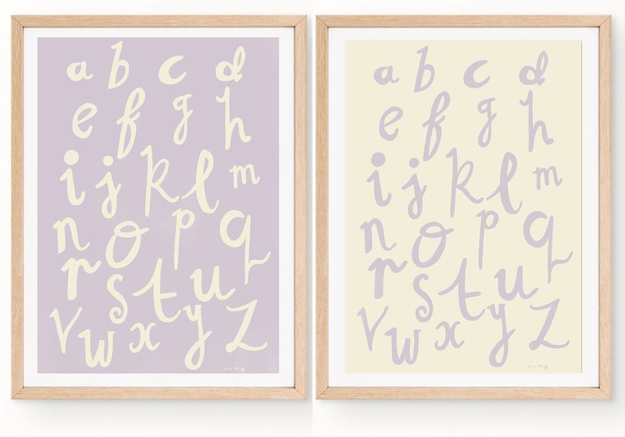Set Of 2 A4 Poster Prints Folksy 4390