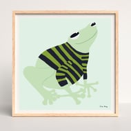 16" x 16" Frog Poster - Folksy