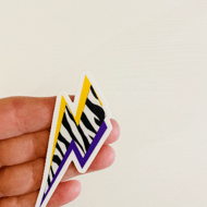 Thunderbolt sticker zebra print 5 pack die cut ... - Folksy