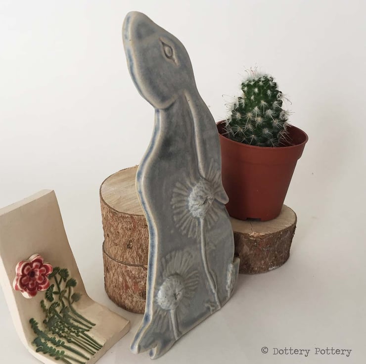 Ceramic Moon Gazing Hare Pottery Hare decoratio... - Folksy