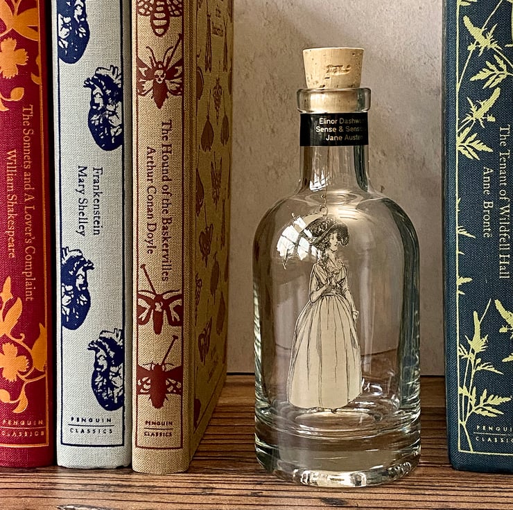 Character in a bottle. Eleanor Dashwood. Hand ... - Folksy