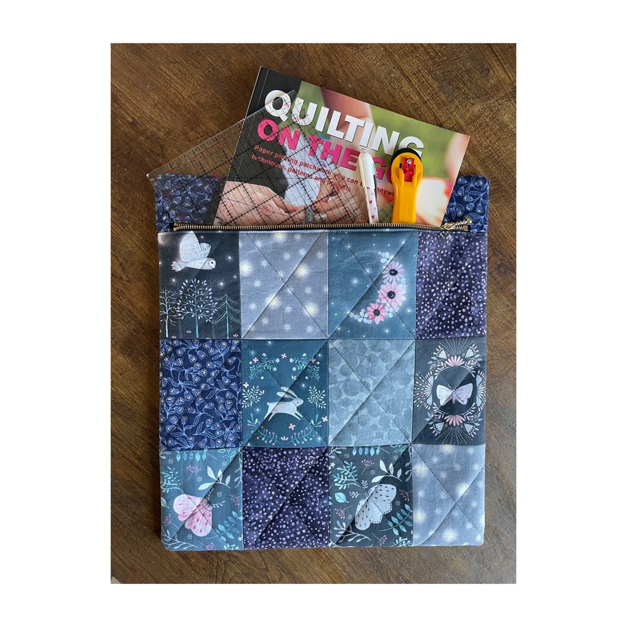 Patchwork project bag - Nightfall - Folksy