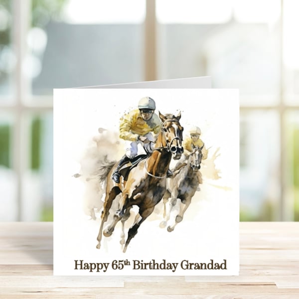Personalised Racehorse Birthday Card, Horseraci... - Folksy