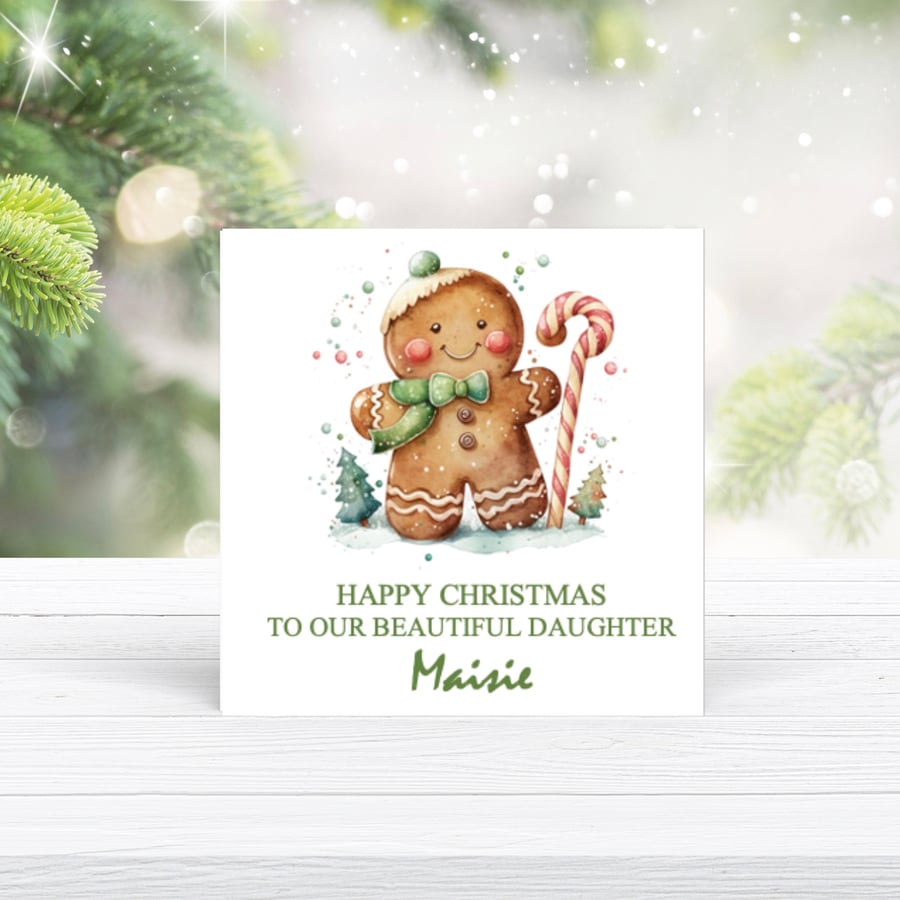 Personalised Gingerbread Christmas Card - Folksy